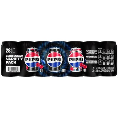 Pepsi Zero Sugar Soda Cola Variety Pack 12 fl. oz., 28 pk. - Sam's Club