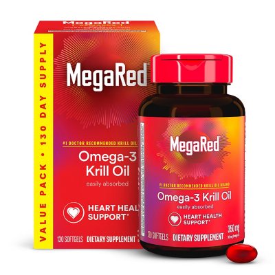 MegaRed Omega-3 Krill Oil Supplement Softgels, 350mg, 130 ct. - Sam's Club