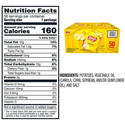 Lays Potato Chips Nutrition Facts