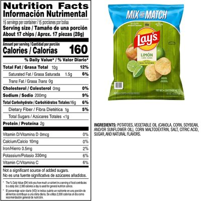Lays Potato Chips Nutrition Facts Lays BBQ Potato Chips Single Serve