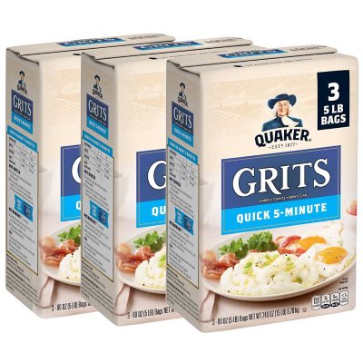 Click here for Quaker Quick 5-Minute Grits 5 lb.  3 pk. prices