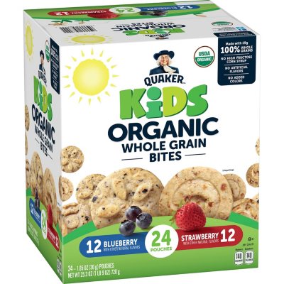 Quaker Kids Organic Whole Grain Bites, Variety Pack (24 ct.) - Sam's Club