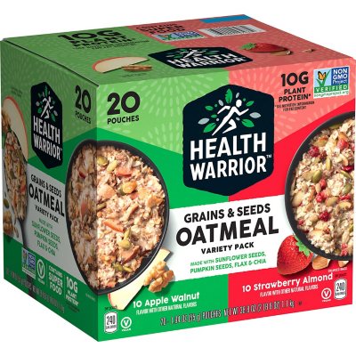 Health Warrior Grains & Seeds Oatmeal, Variety Pack, 20 pk. - Sam's Club