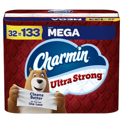 Charmin Ultra Strong Toilet Paper Giant Mega Roll (253 Sheets/Roll, 32 ...