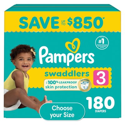 Pampers Swaddlers Diapers, Sizes Newborn-8 - Sam's Club