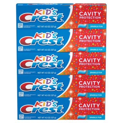 Crest Kids' Toothpaste, Sparkle Fun (4.5 oz., 5 pk.) - Sam's Club