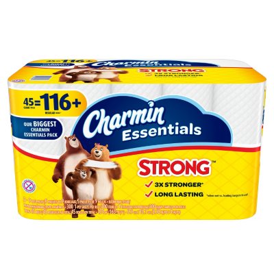 Charmin Essentials Strong Toilet Paper (45 Giant Rolls) - Sam's Club