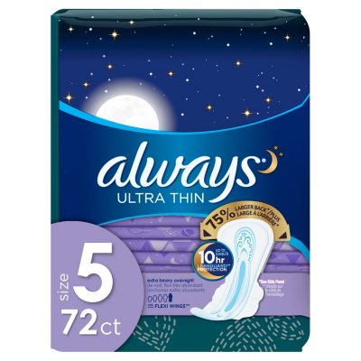 Always My Fit Ultra Thin Size 5 Extra Heavy Overnight Pads With Wings ...