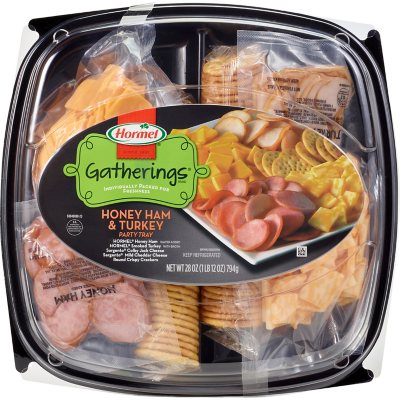 Hormel Gatherings Honey Ham, Turkey, Cheese and Crackers Party Tray (28 ...