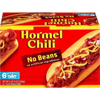 Click here for Hormel Chili No Beans 15 oz.  6pk. prices