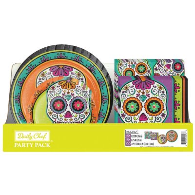 Decorative Skulls Party Pack Plates and Napkins (200 ct.) - Sam's Club