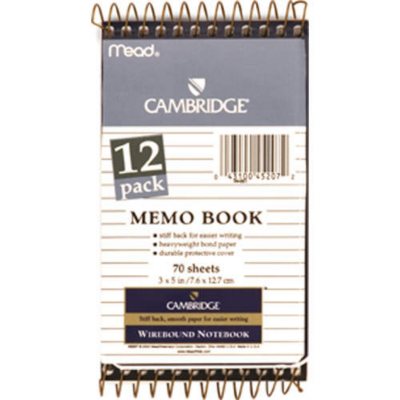 Cambridge Wire Bound Memo Book Navy 3" x 5", 12 Pack - Sam's Club