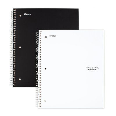 Five Star Wirebound Notebook, 5 Subject, College Ruled, 11" x 8 1/2", 2 ...