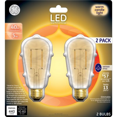 GE LED 40W Replacement Vintage-Style Bulb (2 pk.) - Sam's Club