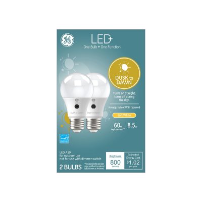 LED+ Dusk to Dawn SW 60W Replacement LED General Purpose A19 Light Bulb ...