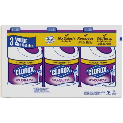 Clorox Splash-Less Bleach, Fresh Meadow Scent, 116 Fluid Ounces, 3 pk ...