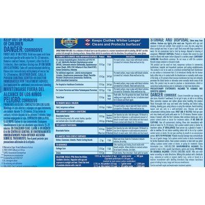 Clorox Regular Bleach Msds Sheet