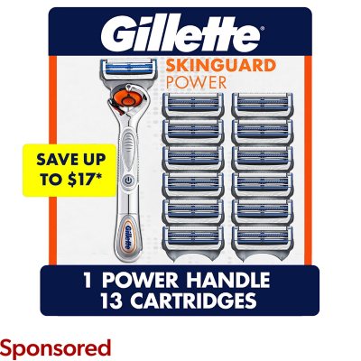 Gillette SkinGuard Power Men s Razor Handle 13 Cartridges Sam s Club