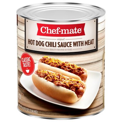 Click here for Chef-mate Hot Dog Chili Sauce With Beef 108 oz. prices