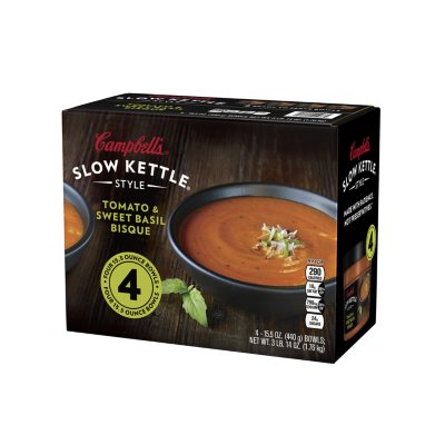 Campbells Slow Kettle Tomato And Sweet Basil Bisque 15 5 Oz 4 Pk