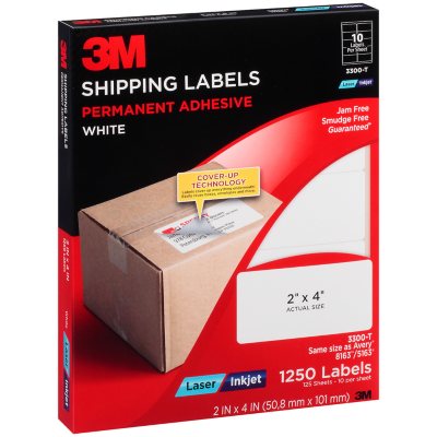 3M White Shipping Labels - 1250 ct. - Sam's Club