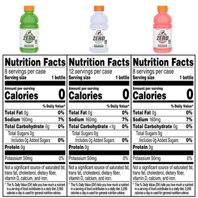 12 Oz Gatorade Nutrition Label