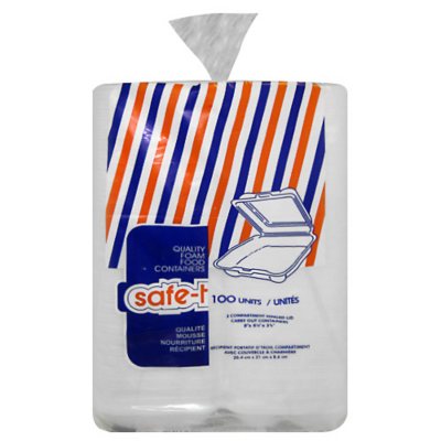 Safe-T Plain Foam Carry Out Containers - 100 ct. - Sam's Club