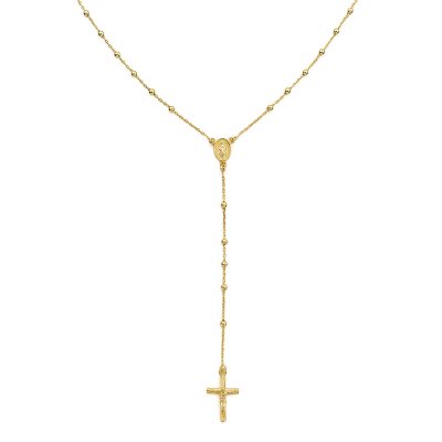Click here for High Polish Rosary Bead Necklace in 14K Yellow Gol... prices