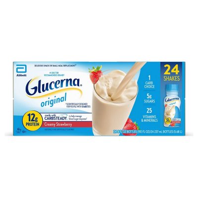 Glucerna 12g Protein Shake, Creamy Strawberry 8 fl. oz., 24 pk. - Sam's ...