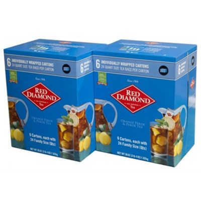 Red Diamond Family Size Tea Bags - 24 bags/pack - 6 pks. - Sam's Club