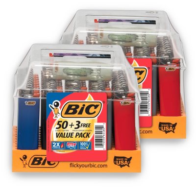 Bic Lighter 50+3 Brick Value Set (2 bricks, 106 lighters) - Sam's Club