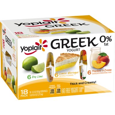 Yoplait Greek Key Lime/Lemon/Peaches Yogurt Variety Pack (5.3 oz., 18 ...