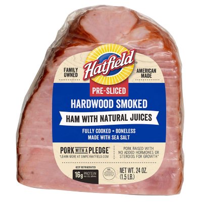 Hatfield Boneless Pre-Sliced Quarter Ham with Natural Juices (24 oz ...