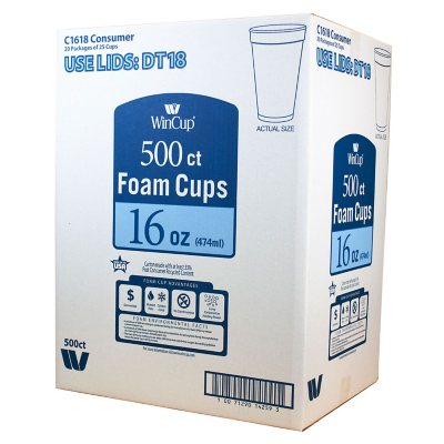 Click here for WinCup Foam Drink Cups  White - 16 oz.  500 ct.:-... prices