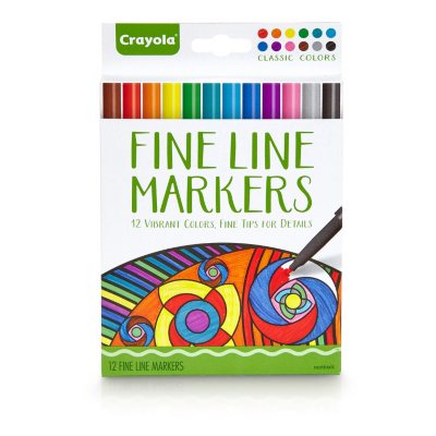 Crayola Fine Line Markers, Classic Colors, 12ct. - Sam's Club
