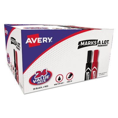 Avery MARKS A LOT Regular Desk-Style Permanent Marker Value Pack, Broad ...