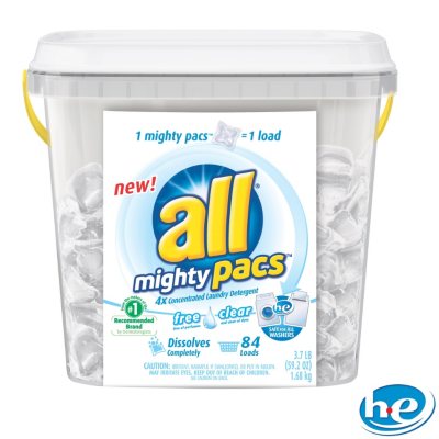 all Mighty Pacs Free & Clear HE (84 loads) - Sam's Club