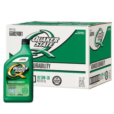 Quaker State 10W-30 Motor Oil (12-pack/1 quart bottles) - Sam's Club