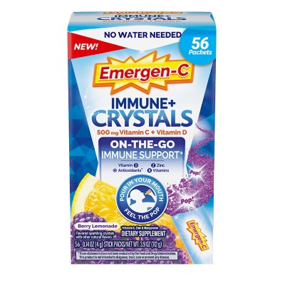 Emergen-C Immune + Crystals, Blackberry Lemonade, 56 ct. - Sam's Club