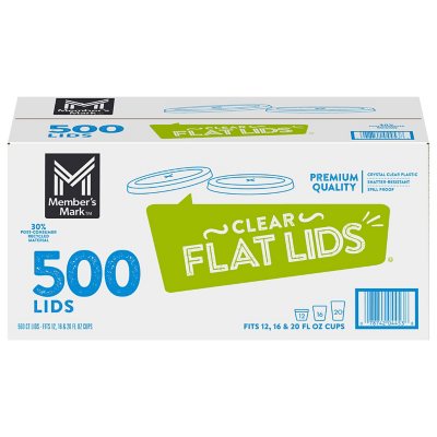 Click here for Members Mark Clear Flat Plastic Lids with Straw Sl... prices