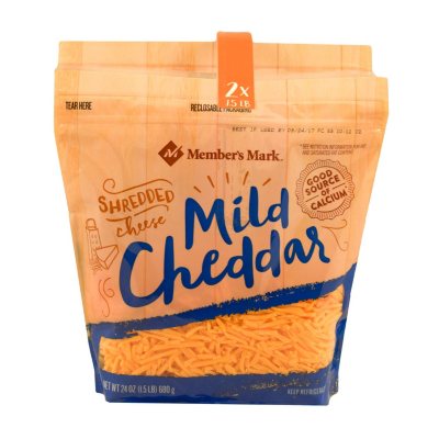 Member's Mark Mild Cheddar Shredded Cheese (2 pk., 3 lbs.) - Sam's Club