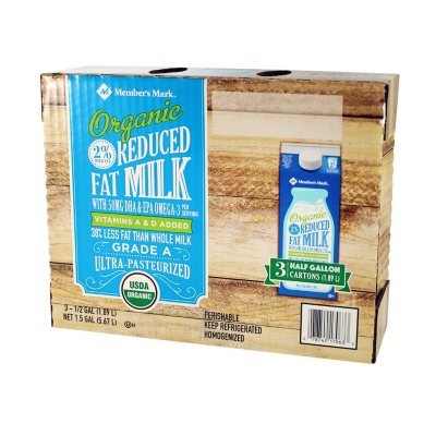 Member's Mark Organic 2% Reduced Fat Milk (3 pk., 1/2 gal.) - Sam's Club