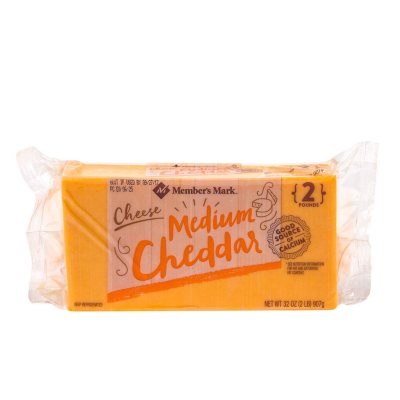 Member's Mark Medium Cheddar Cheese Block (2 lbs.) - Sam's Club
