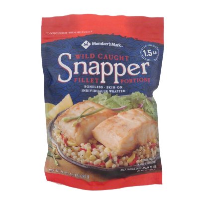 Member's Mark Wild-Caught Snapper Fillet Portions, Frozen (1.5 lbs ...