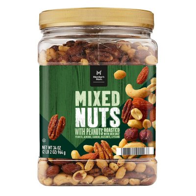 Member's Mark Roasted & Salted Mixed Nuts with Peanuts, 34 oz. - Sam's Club