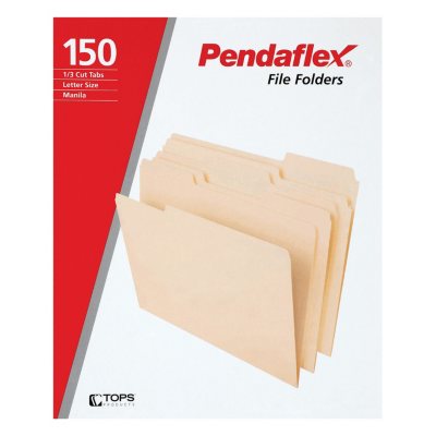Pendaflex File Folders, Letter Size, Manila, 1/3 Cut, 150 Count - Sam's ...