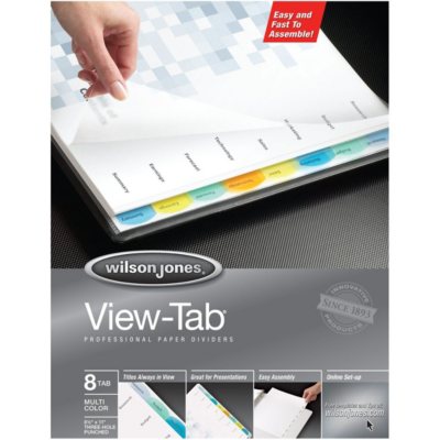 Wilson Jones® View-Tab Transparent Dividers, 8-Tab Set, Multicolor ...