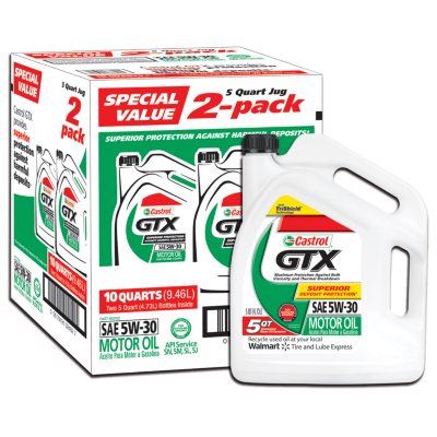 Castrol GTX SAE 5W-30 Motor Oil - 5 qt. bottles - 2 pk. - Sam's Club