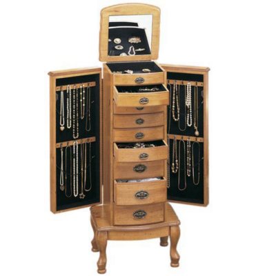 Rustic pine jewelry armoire store