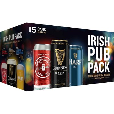Guinness Irish Pub Pack Import Ale and Lager Beer Variety Pack, 14.9 fl ...